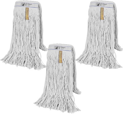 Kentucky Mop Heads 3 Pack 16oz Cotton Replacement Heavy Duty Cleaning