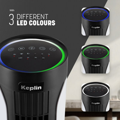KEPLIN 13-inch Tower Fan - Remote Control, Touch Panel, LED, 3 Speeds ...