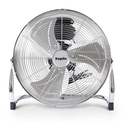 KEPLIN 16" Heavy Duty Chrome Floor Fan with 3 Speeds | DIY at B&Q