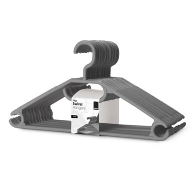 Keplin 20 Pack Adult Swivel Hook Hangers Heavy Duty Non Slip, Grey
