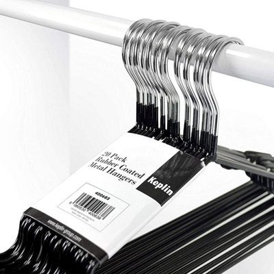 KEPLIN 20 Pack Premium Rubber Coated Metal Hangers -Space Saving ...