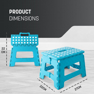 KEPLIN 9 Inch Heavy Duty Folding Step Stool, Non-Slip Foldable ...