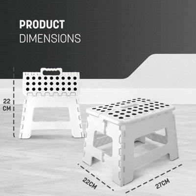 KEPLIN 9 Inch Heavy Duty Folding Step Stool Non-Slip Foldable Footstool ...