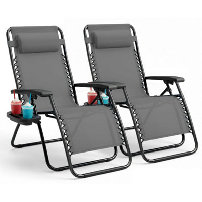 Keplin Basic Model of Gravity Chair 2pk Dark Grey Adjustable Reclining ...