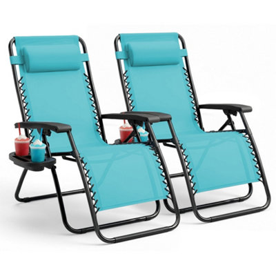 Keplin Basic Model of Gravity Chair 2pk Teal Adjustable Reclining Zero ...