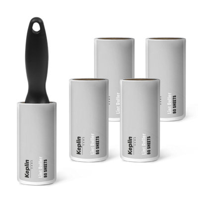 KEPLIN Black Lint Roller, 5 Sticky Replacement Heads with 1 Handle, 5 ...