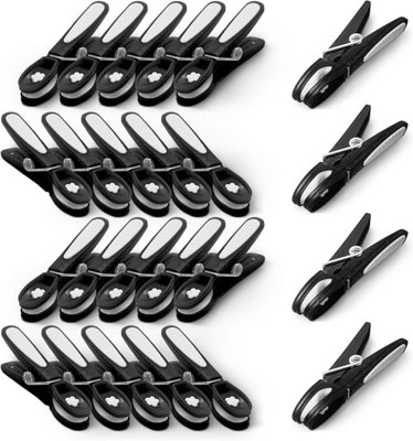 KEPLIN Clothes Pegs for Washing Line 24 Pack (Black), Washing Line Pegs ...