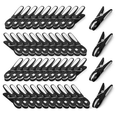 KEPLIN Clothes Pegs for Washing Line 48 Pack (Black), Washing Line Pegs ...