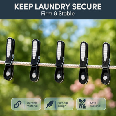 KEPLIN Clothes Pegs with Metal Spring for Strong Grip for Washing Line ...