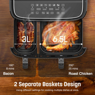 Keplin Dual Zone Air Fryer 9.5L 2850W Energy Saving Tower Air Fryer ...