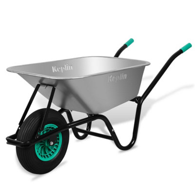 Keplin Heavy Duty Wheelbarrow Load, Galvanized Steel Garden Large Wheel ...