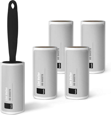 KEPLIN Lint Roller, 5 Sticky Replacement Heads with 1 Handle, Total 400 ...