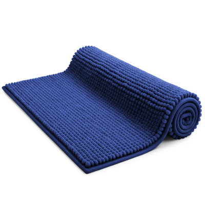 KEPLIN NON-SLIP MICROFIBER BATH & TOILET MAT - 50CM X 80CM - NAVY