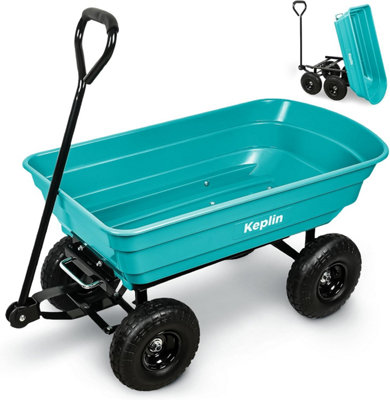 Keplin Plastic Wheelbarrow Cart 75L 250kg Load, Heavy Duty Wheel Barrow ...