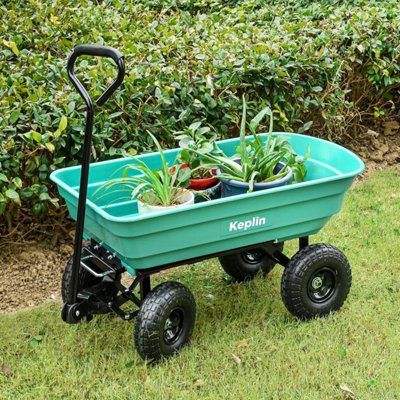 Keplin Plastic Wheelbarrow Cart 75L 250kg Load, Heavy Duty Wheel Barrow ...