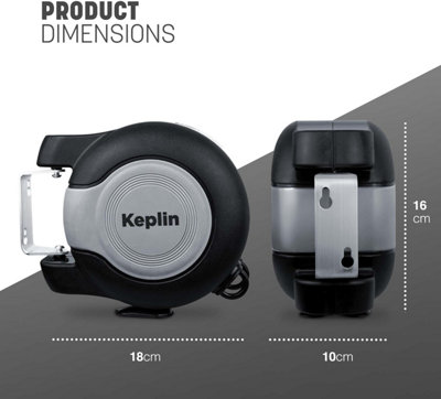 KEPLIN Retractable Washing Line - 30m Outdoor Clothesline, Wall ...