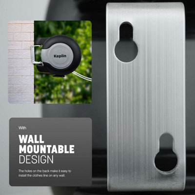 KEPLIN Retractable Washing Line - 30m Outdoor Clothesline, Wall ...