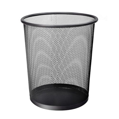 KEPLIN Round Trash Can - Black Non-slip Mesh Bin, Stylish & Sturdy ...