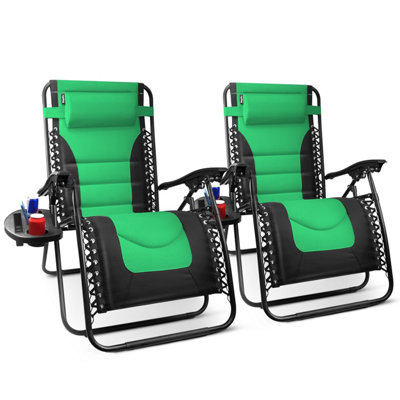 KEPLIN SET OF 2 HEAVY DUTY TEXTOLINE ZERO GRAVITY CHAIRS FOR GARDEN ...