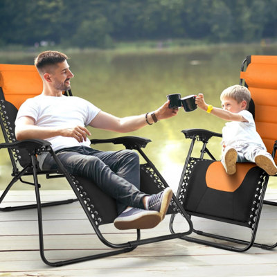 Helsinki set of 2 orange zero gravity loungers store