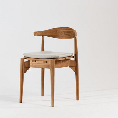 Kerala Dining Chair Natural Cushioned Seat Pad with a Scandi Indoor ...