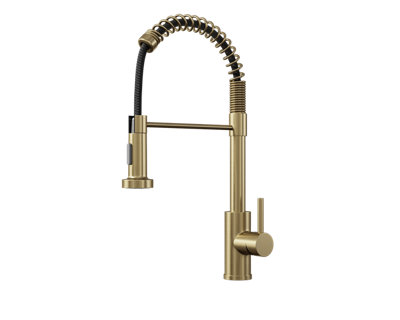 Kersin Contra Brushed Rass Kitchen Mixer Tap with Spring Style Flexi ...