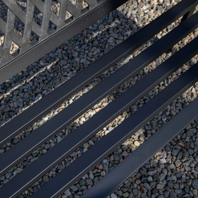 Keswick 2 Seater Outdoor Modern Lattice Design Metal Garden Patio Bench