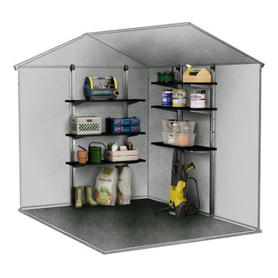 KETER 97CM (38.1") SHED SHELVING KIT - 3 VARIABLE-HEIGHT STEEL ...