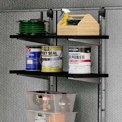 KETER 97CM (38.1") SHED SHELVING KIT - 3 VARIABLE-HEIGHT STEEL ...