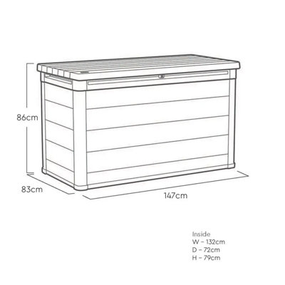 Keter Ashwood Signature 870L Deck Box, Lockable Outdoor Storage, Wood ...