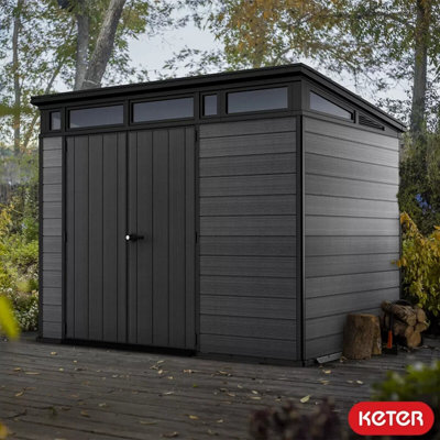 Keter Cortina 9ft 2" x 7ft Garden Storage Shed - Evotech Wood-Look ...