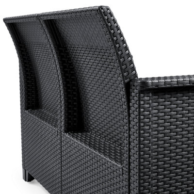 Keter Emma 4 Seater Lounge Set with Storage Table - Grey