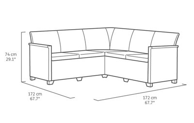 Keter Emma 5 Seater Corner Set - Grey