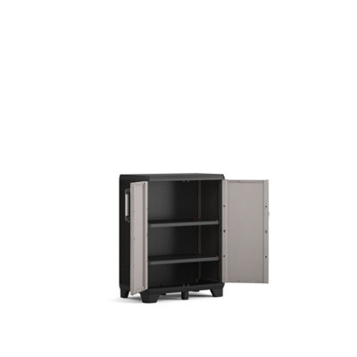 Keter Low Pro Storage Cabinet Black and Grey 249837