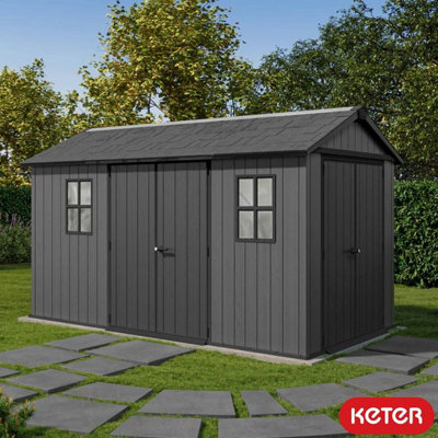 KETER NEWTON PLUS 13 X 7FT 5" (3.9 X 2.2M) DUAL ENTRY STORAGE SHED ...