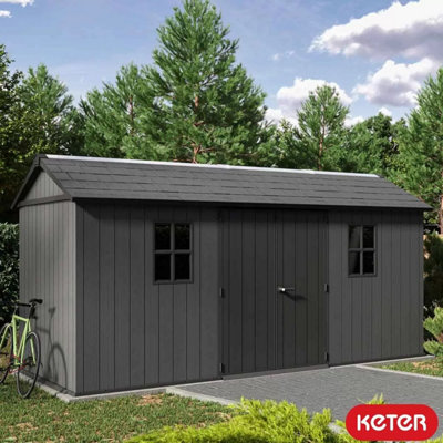 Keter Newton Plus 15ft 6" x 7ft 6" Outdoor Storage Shed Side Entry ...