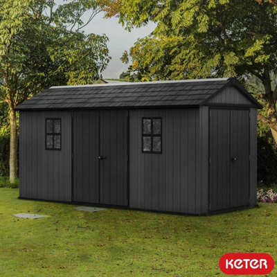 Keter Newton Plus 15ft x 7ft 5" (4.5 x 2.2m) Dual Entry Storage Shed ...