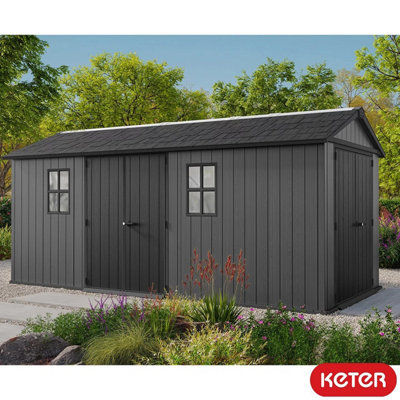 Keter Newton Plus 17ft x 7ft 5" (5.1 x 2.2m) Dual Entry Shed Storage ...