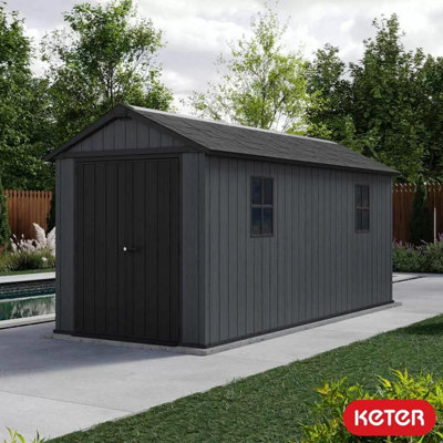 Keter Newton Plus 7ft 6" x 15ft 6" Outdoor Storage Shed Evotech ...