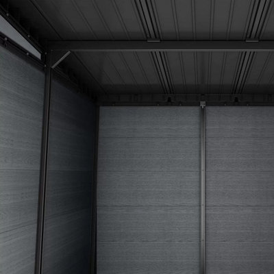 Keter Newton Plus 9ft 5" x 7ft 6" Side Entry Garden Shed Wood Look ...