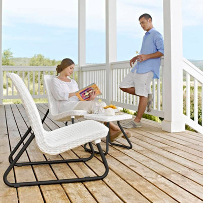 Keter Patio Furniture Set 3 Pieces Rio White 218155