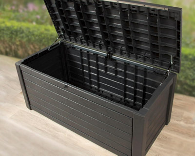 Keter Rockwood XL 630L Outdoor Garden Storage Box Anthracite