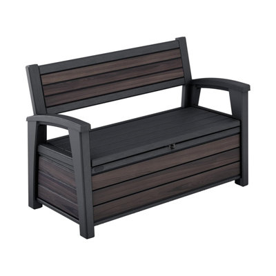 Keter Signature Outdoor Storage Bench 227 l Seats 2 Adults DecoCoat ...