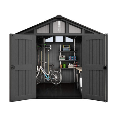 Keter Stronghold 10x8 ft Outdoor Storage Shed, Evotech Panels, Extra ...