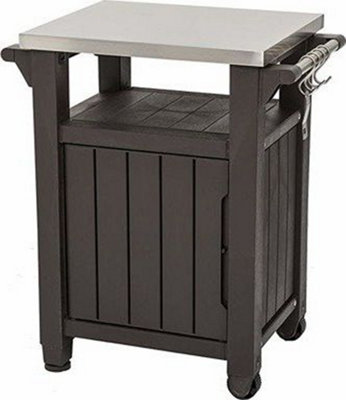 Keter Unity BBQ Side Table Brown | DIY at B&Q