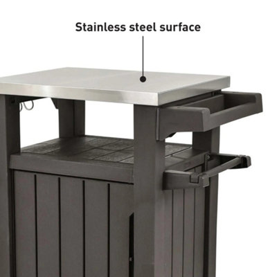 Keter Unity XL Outdoor Kitchen Cart with Storage - Graphite