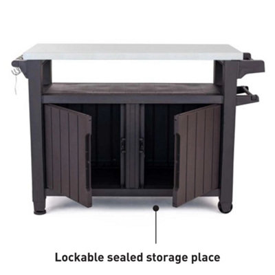 Keter Unity XL Outdoor Kitchen Cart with Storage - Graphite