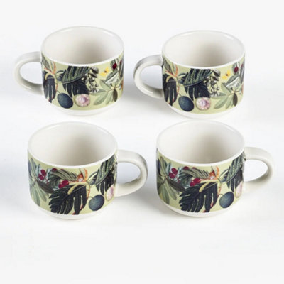 Kew Gardens Bloom Set of 4 Espresso Mugs 100ml