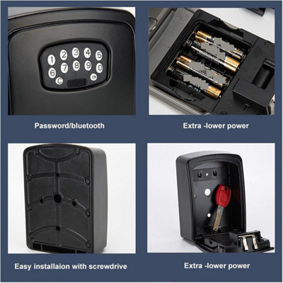Key Box With 4 Digit Code, Wall Mounted Key Box, Waterproof And ...