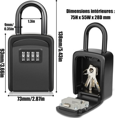 Key Box With Hook, Key Lock Box, Outdoor Waterproof Secure Key Box ...